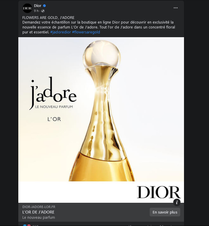 Bon Plan : Échantillons Gratuits J’adore L’Or de DIOR
